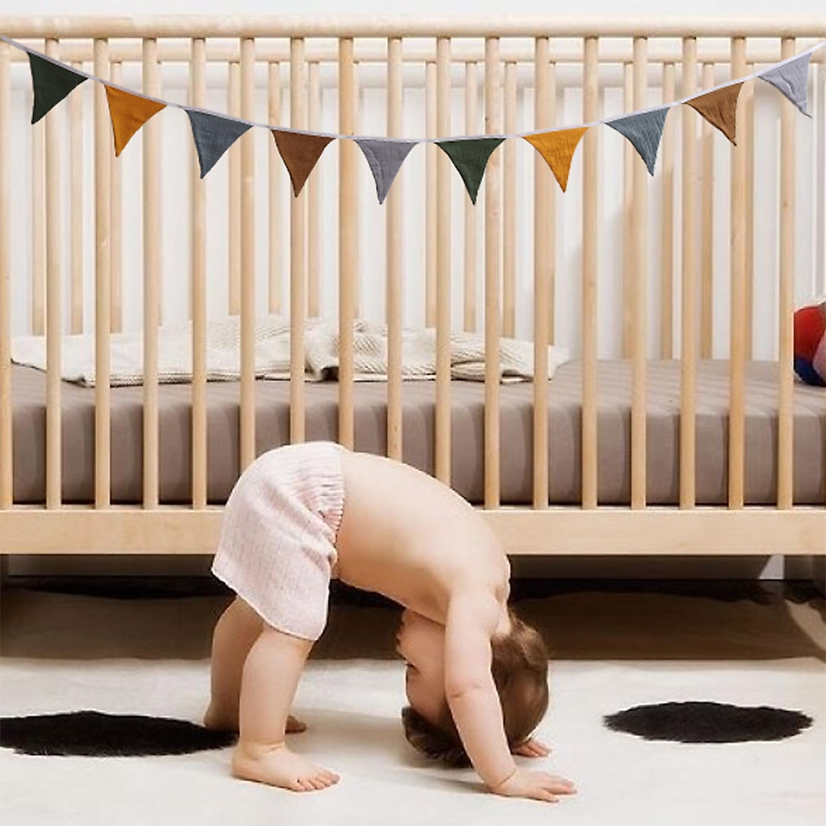 Pennant Banner Flags,Infant and toddler room decoration pennant,for Nursery Decor Baby Birthday Boho Wedding Shower Party Event (Pennant Banner Flags)