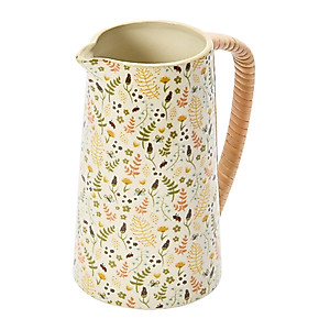 Creative Co-Op Stoneware Pitcher, 6.75", Multicolored