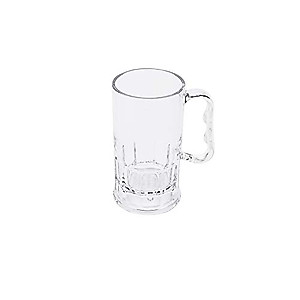 G.E.T. Shatter-Resistant Plastic Beer Mug/Stein, 10 Ounce, BPA Free, 0082-1-SAN-CL-EC (Set of 4) , C/lear