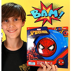 Marvel Spiderman Water Squirt Gun & Shield Toys (1 Pack) Water Web Shooter Avengers Water Gun Soaker with Shield for Kids & Adults Small Water Squirt Guns Toy. Fun Toy Pool Toy Spider-6818-1