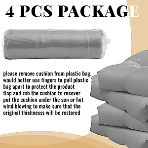 Sintuff 44 x 21 x 4 Patio Chair Cushions Outdoor Chair Cushions Seat/Back Tufted Pillow with Ties All Weather Replacement Indoor Patio Furniture Outdoor Furniture(Light Gray,4 Pcs)