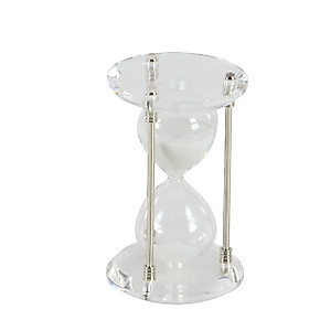 Deco 79 The Novogratz Metal Hourglass Sand Timer with Acrylic Base, 4" x 4" x 6", Silver