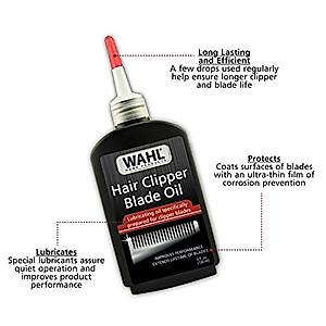 Wahl Premium Hair Clipper Blade Lubricating Oil for Clippers, Trimmers, & Blade Corrosion for Rust Prevention – 4 Fluid Ounces – Model 3310-300