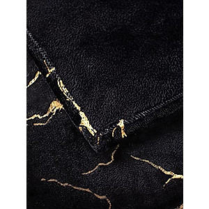 BSNTHO Black Wearable Blanket with Sleeves and Pocket for Women Men Adults，Soft Comfy Throws Blanket with Arm(Black，Pocket)