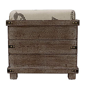 Decor Therapy Hadley Weathered Storage Ottoman, Barnwood