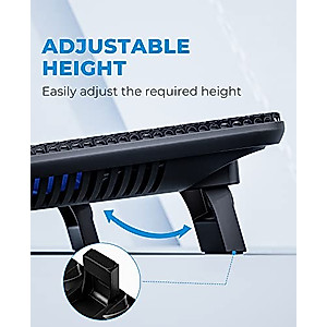 havit HV-F2056 15.6"-17" Laptop Cooler Cooling Pad - Slim Portable USB Powered (3 Fans), Black/Blue