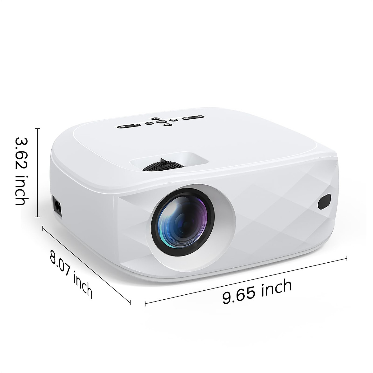 HAPPRUN Projector, 5G WiFi Bluetooth Projector, Native 1080P Portable Projector with Screen and Bag, Support 4K, Zoom, 300" Outdoor Movie Projector Compatible with iOS/Android/TV Stick/PS5