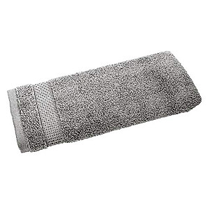 iDesign Spa Hand Towel with Hanging Loop, 100% Cotton Soft Absorbent Machine Washable Towel for Bathroom, Shower, Tub - Set of 4, Gray