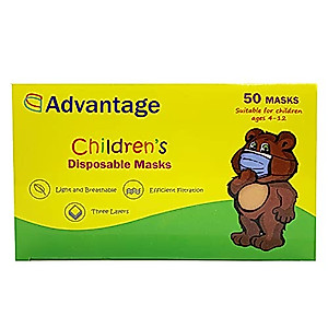 ADVANTAGE 2000 Pcs Premium Quality Kid's 3-Ply Bulk Blue Disposable Face Masks