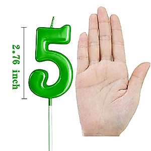 XNOVA Green Birthday Candles 5 Candle 5th Five Years Cake Bady Roman Numberal Cool Number Candle No 50 51 52 53 54 55 56 57 58 59