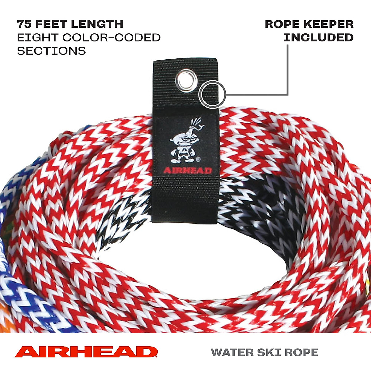 Airhead Water Ski Rope with Radius Handle, 8 Section for Water Skis, Wakeboards and Kneeboards