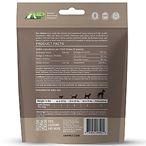 ANP Enhance Your Dog's Health with Mushroom Immune Supplement Boosting Dog Chews - No Animal Protein Formula - Vitality, Longevity, and Gut Health - Potent Reishi, Chaga, and Shiitake Mushrooms