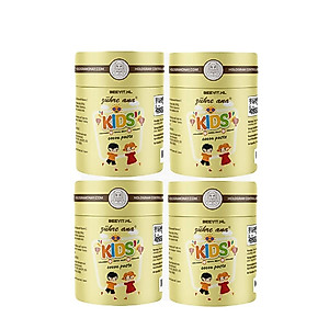 Natural Kids Cacao Propolis Paste - Bee Propolis Extract - Natural Immune Support & Gluten Free - Energy Boost, Mental Clarity - Bee Pollen, Royal Jelly (8 oz) (Pack of 4)