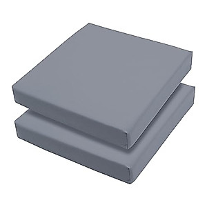 Topotdor Patio Chair Cushion for Outdoor Furniture,19"x19" Waterproof Replacement Outdoor Seat Cushions for Patio Furniture,3-Year Color Fastness Sofa Couch Chair Pads with Ties 2 Pack,Grey