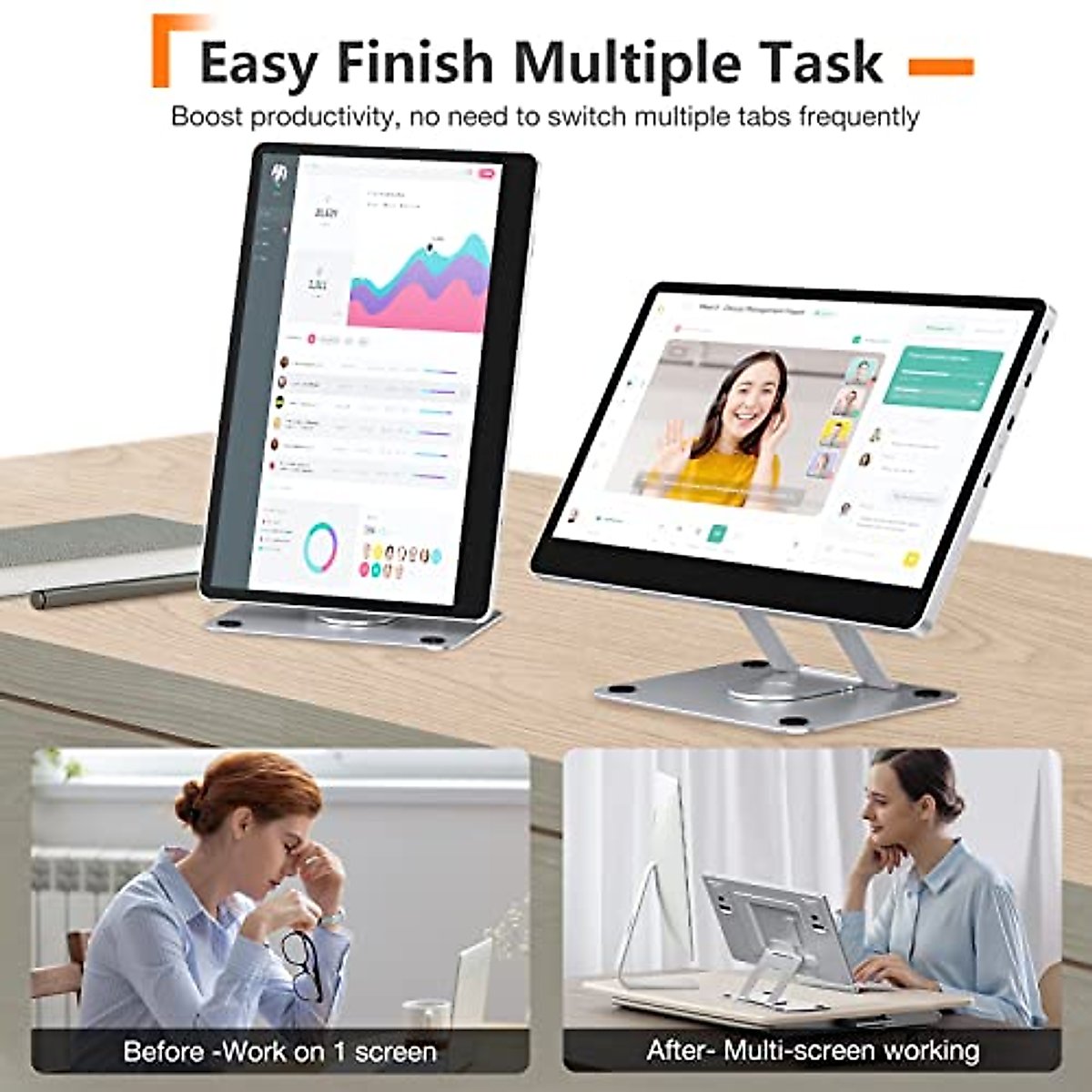 FLYTOCCA 15.6" Touchscreen Portable Monitor, 10-Point Touch Screen Monitor, 1080P FHD IPS External Monitor Display Screen for Laptop PC Phone Mac Xbox PS5/PS4 Switch