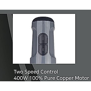 Lp Living Plus Powerful Electric Hand Blender, 400W with Two speed control, Detachable Base, Kitchen Blender for Smoothie, Puree, Coffee