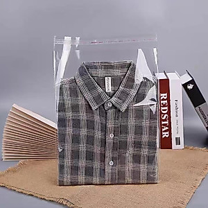 Muyindo 100 Pieces (9x12 Inch) Clear Plastic Bags for Packaging, Clothing & T-Shirts Strong Packing Self Adhesive Cellophane Bag