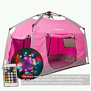 Kids Play Tent-Portable Playhouse Children House -Easy Set up Indoor Outdoor with Carry Bag for Kids-Light Strip Design for Night use -Space for Children and Parents-Birthday