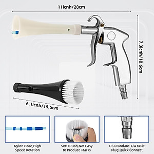 WBLLG Air Blow Gun High Pressure Air Blow Gun with 2 Set Nozzle, Interior Car Cleaning for Vehicle Upholstery Carpet Seat