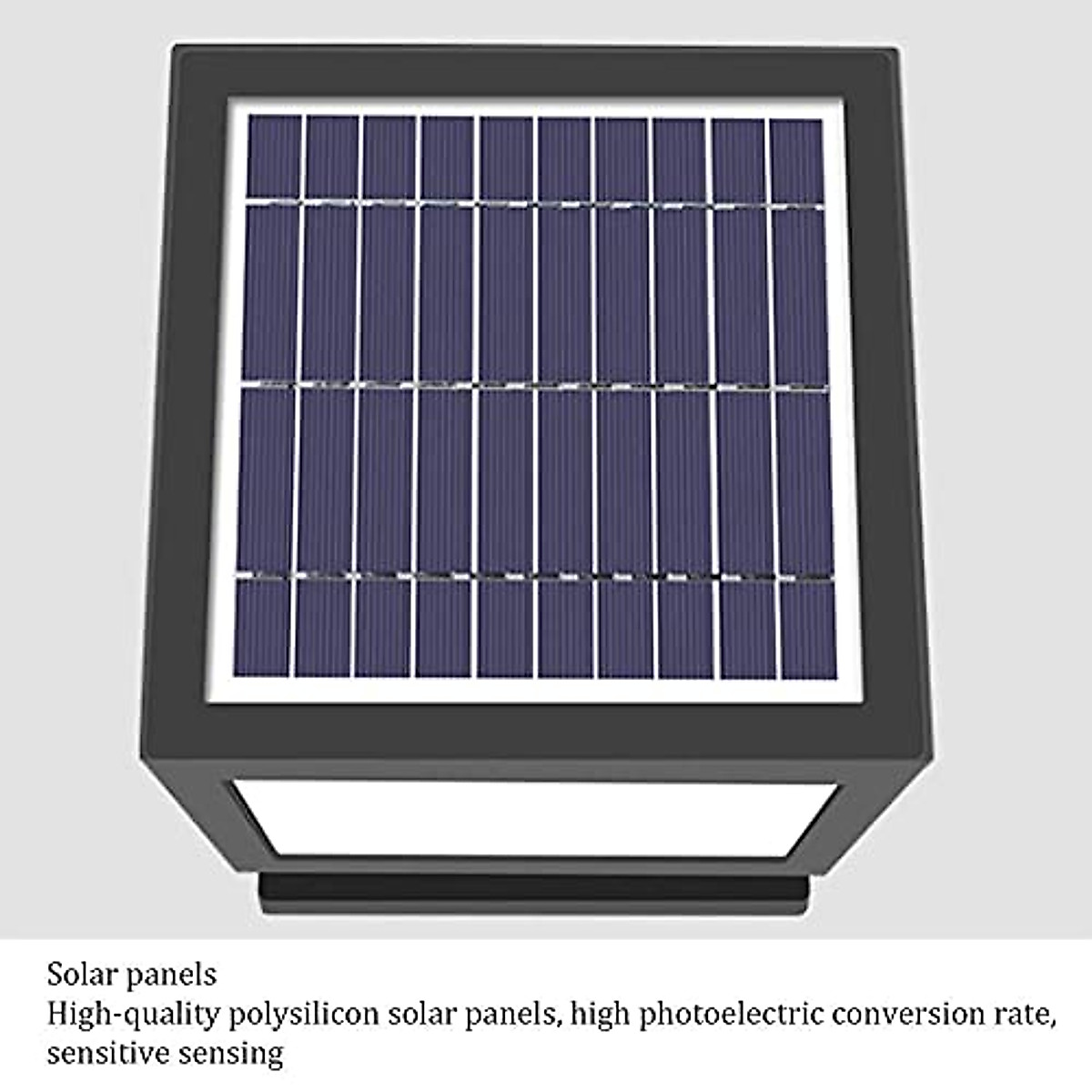 CZLZY Solar LED Post Light Simple Modern Aluminum Square Pillar Lamp Outdoor Patio Fence Column Light Waterproof IP54 Villa Gate Base Light Lawn Landscape Light