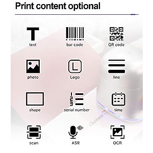 PEKOKO Creative Portable Mobile Color Printer Paperless, Inkjet Printer Mini Printer,Multi-Surface Printer Print on Wood, Paper, Clothes Even On Our Skin