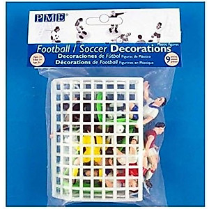PME Cake and Cupcakes, Set of 9 Soccer Toppers, Standard, Multicolor