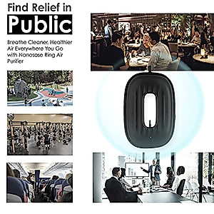 Nanosase ring personal air purifier necklace mini ionic wearable for Kids, Adults, healthy negative ion therapy, filterless mobile air ionizer by igozen. (White + Black, 2 Pack)