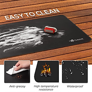 FLASLD 30 x 40 inch Fireplace Mat- Double Layer Fiberglass Fireproof Mat Fire Resistant Mat Fire Retardant Hearth Pad for Wood Stove Fireplace, Protect Floor from Sparks Embers Indoor & Outdoor