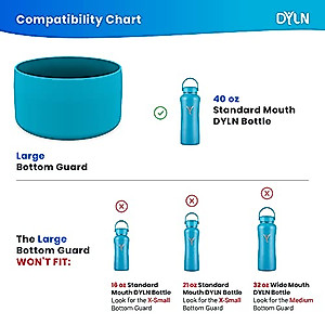 DYLN Protective Silicone Large Bottom Guard for 40 oz DYLN Wide Mouth Alkaline Water Bottles | Anti-Slip & Flexible Boot | Doubles as a Pet Dog Bowl | Black