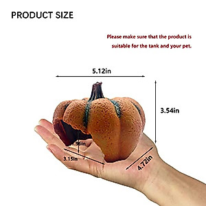 BNOSDM Reptile Hideouts Pumpkin House Resin Aquarium Decorations Chameleons Hideout Hut Habitat for Turtles Lizards Gecko Spider Chameleons