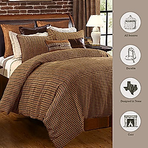 Paseo Road by HiEnd Accents | Clifton 3 Piece Comforter Set with Pillow Shams, Brown Tweed Houndstooth, Super King Size, Plaid Rustic Cabin Lodge Luxury Bedding Set, 1 Comforter and 2 Pillowcases