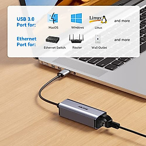 ABLEWE USB to Ethernet Adapter, USB 3.0 to 100/1000 Gigabit Ethernet LAN Network Adapter, RJ45 Internet Adapter Compatible with Laptops MacBook, Surface, macOS, Chrome OS, Windows, Linux