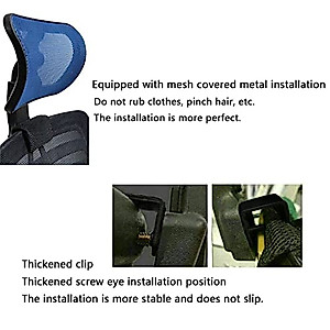 JIANGSHUANG Rotating Adjustable Office Chair Headrest, Suitable for Ergonomic Neck Raise Back Support, Office Chair Neck Headrest Protection,Black,2.2cm