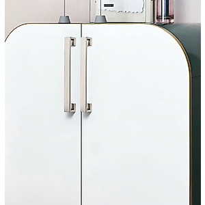 HandleMax 6" Modern Satin Nickel Kitchen Cabinet Drawer Handle Pull Hardware, 128mm (~5") Hole Center, 19SN128, 10 Pack