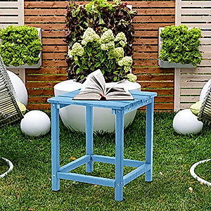 Outdoor Indoor Adirondack Side Table, Cedar Wood Patio End Table, Rectangular Coffee Table for Garden, Lawn, Pool, Porch, Backyard…