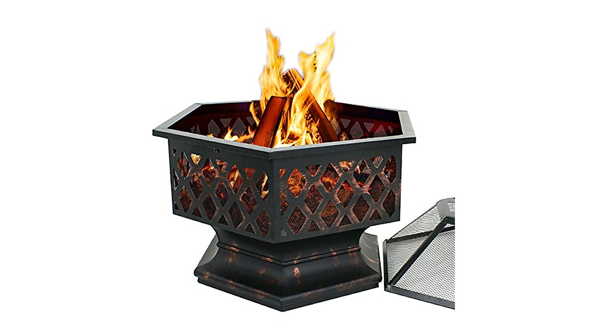 ZENY 24" Outdoor Wood Burning Fire Pit - Stylish & Durable