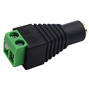 AAOTOKK 3.5mm Screw Terminal Gold Plated 3.5mm (1/8") TS Mono Female to 2 Pin Female Screw Terminal AUX Headphone Balun Solderless Converter Adapter(5-Pack/Female)