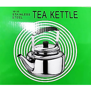 Chandler 3.12 Liter Tea Pot, Vintage Tea Kettle - 4mm Stainless Steel Pot - Hard to Dent | Ergonomic Handle with a Cool Grip | Portable Tea Kettle For Camping (Silver Colour, 3.12 L)