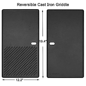 19.4" Cast Iron Griddle Replacement Parts for Pit Boss 700, 800,1000,1100 Series Wood Pellet Grill, Also Compatible with Traeger 22, 34 Series Grill-1 Pack