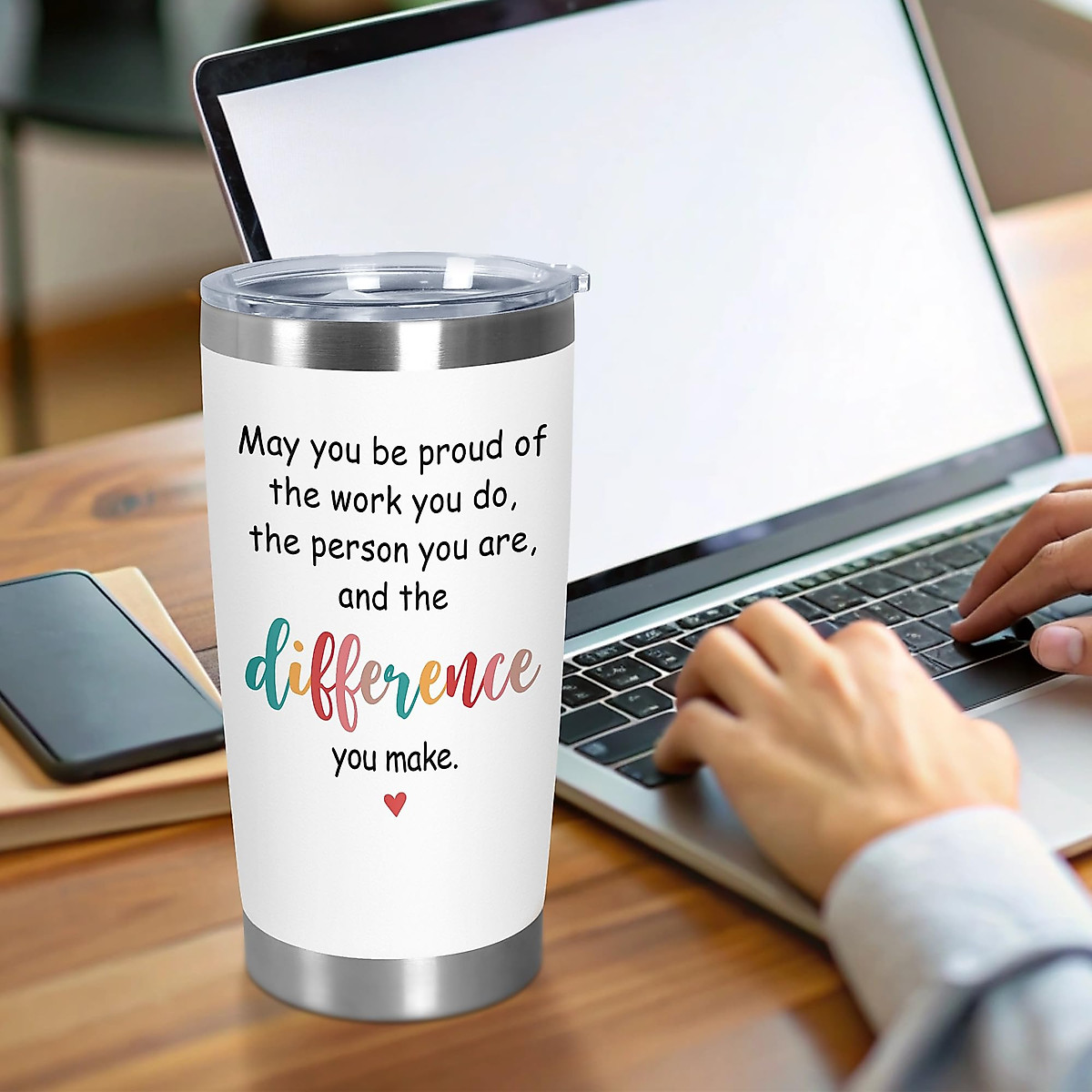 OASSIE Appreciation Gifts for Coworkers - 20 oz Stainless Steel Insulated Coffee Tumbler With Lid - Mothers Day Birthday Inspirational Thank You Gifts for Women Boss Lady Friends Employee Teachers