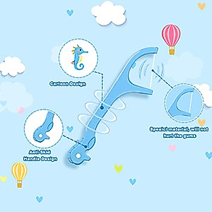 Kids Floss Dispender, Kids Dentle Floss Picks Dispenser 2 Boxes with 176 Count Floss, Fun & Colorful Animal Floss Help You Prevent Tooth Decay and Gum Disease