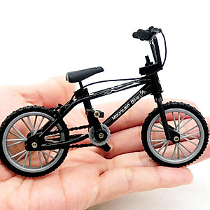 Shuohu 1/18 Diecast Finger Bike Toy, Mountain Bike Bicycle Desktop Board Toy Kids Finger Boards Toy Yellow