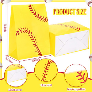 Leinuosen 30 Pieces Softball Party Treat Bags Softball Goodie Favor Treat Bags Softball Theme Goody Bags for Sport Softball Theme Birthday Party Decorations Supplies