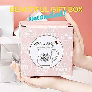 Asmwo Mom Gifts for Women Best Mom Ever Funny Birthday Gifts for Mom New Mom Gifts for Women Mother Wife Pregnant Mom Bonus Mom Christmas Gifts Ideas for Mom 16oz Pink Coffee Mug Mom Coffee Cup