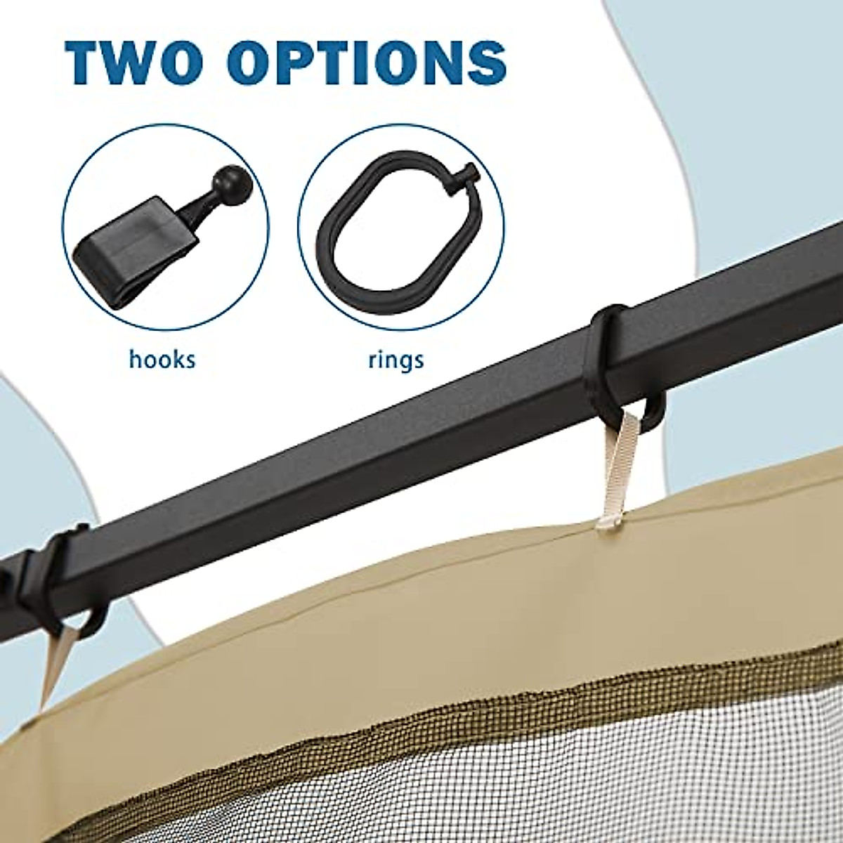 BPS Gazebo Netting Screen Replacement Universal 4-Panel Sidewalls for Backyard, Patio, Garden,Outdoor (Only Netting)