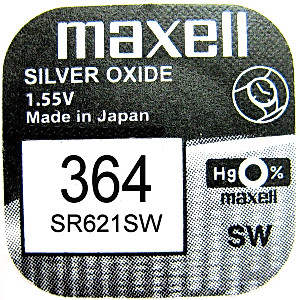 Maxell Silver Oxide Watch Battery SR621SW Low Drain Replaces 364