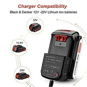 ANTRobut 3.0Ah Replacement for Black and Decker 20V Lithium Battery LBXR20 LB20 LBX20 LBXR2020-OPE LBX4020 with 20V Black and Decker Battery Charger LCS1620