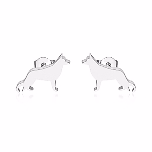 OKEYCH German Shepherd Lover Gift German Shepherd Dogs Stud Earrings Shepherd Mama Jewelry German Shepherd Owner Gift Dog Mom Jewelry (German Shepherd Stud Earrings)