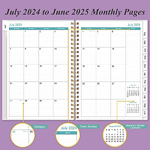 2024-2025 Appointment Book & Planner - A5 2024-25 Daily Hourly Planner from July 2024 - June 2025, Weekly Appointment Book with 30-Minute Interval, Medium 6.4" x 8.5", Purple