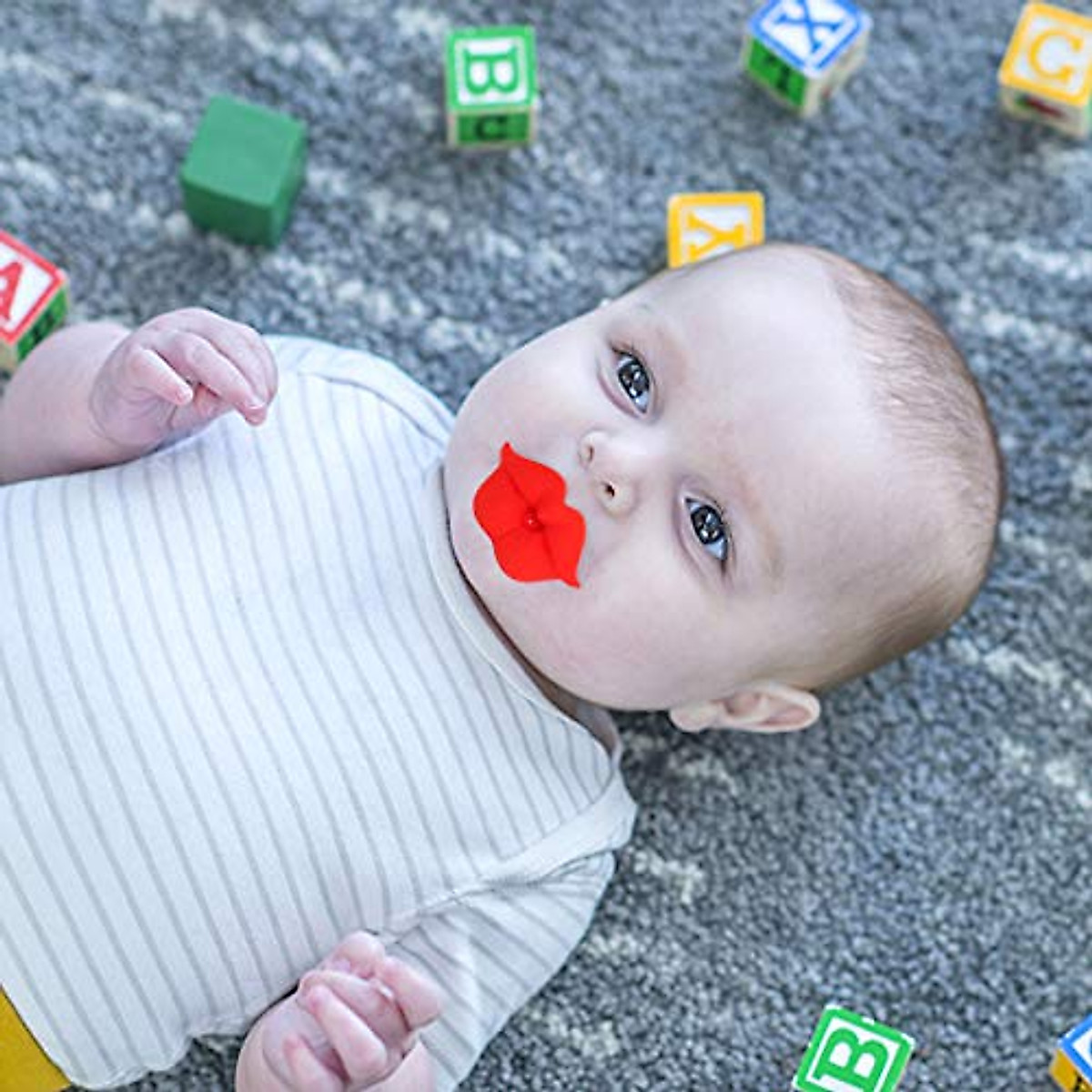 3pcs Infant Pacifier, Funny Lips Baby Pacifiers, Soft Silicone Cute Pacifier Design with Kiss Lip, Cute Pacifier Lovely Mommy's Touch Pink Kiss Lips Pacifiers